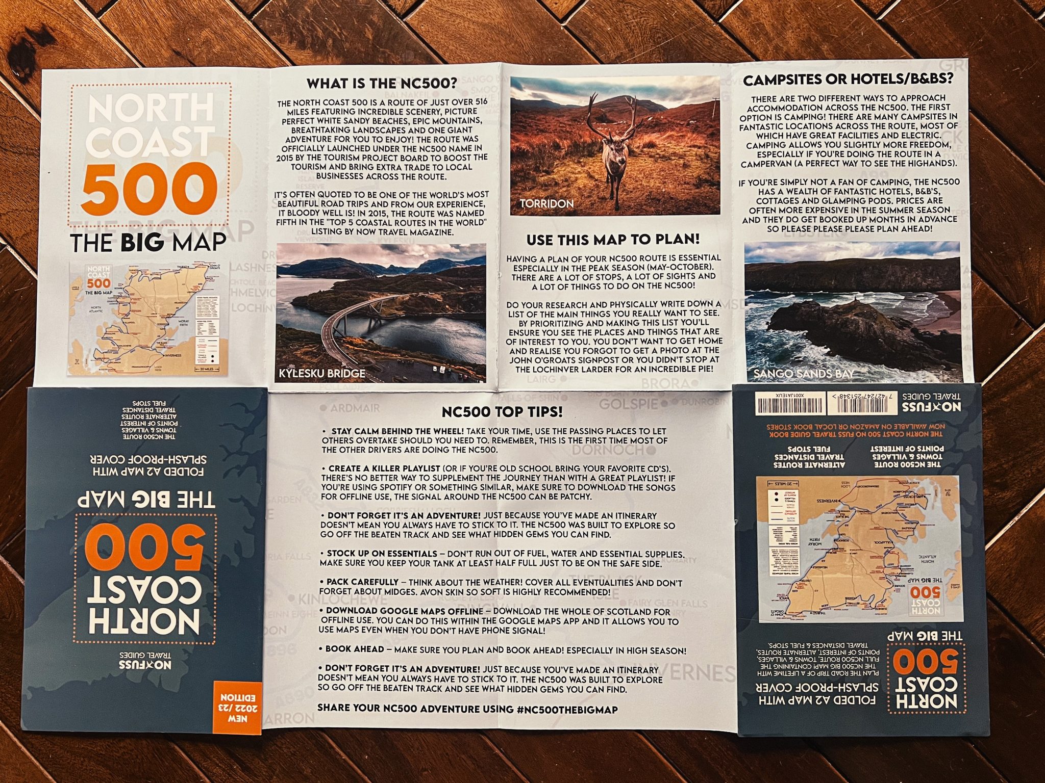 NC500 Map - North Coast 500 The Big Map - A2 Foldable Robbie Roams