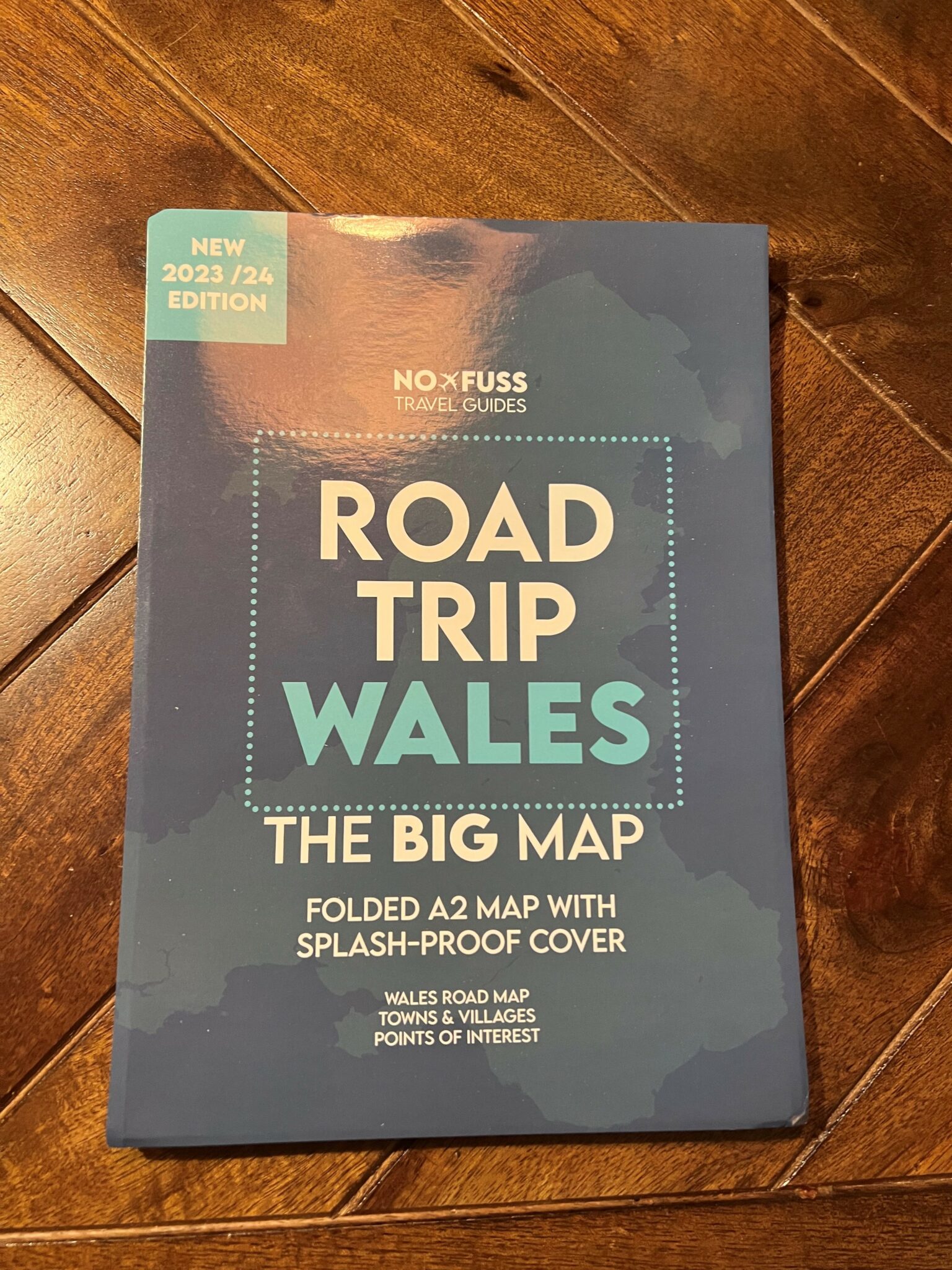 Road Trip Wales Map - Wales Road Map A2 Foldable Splash Proof