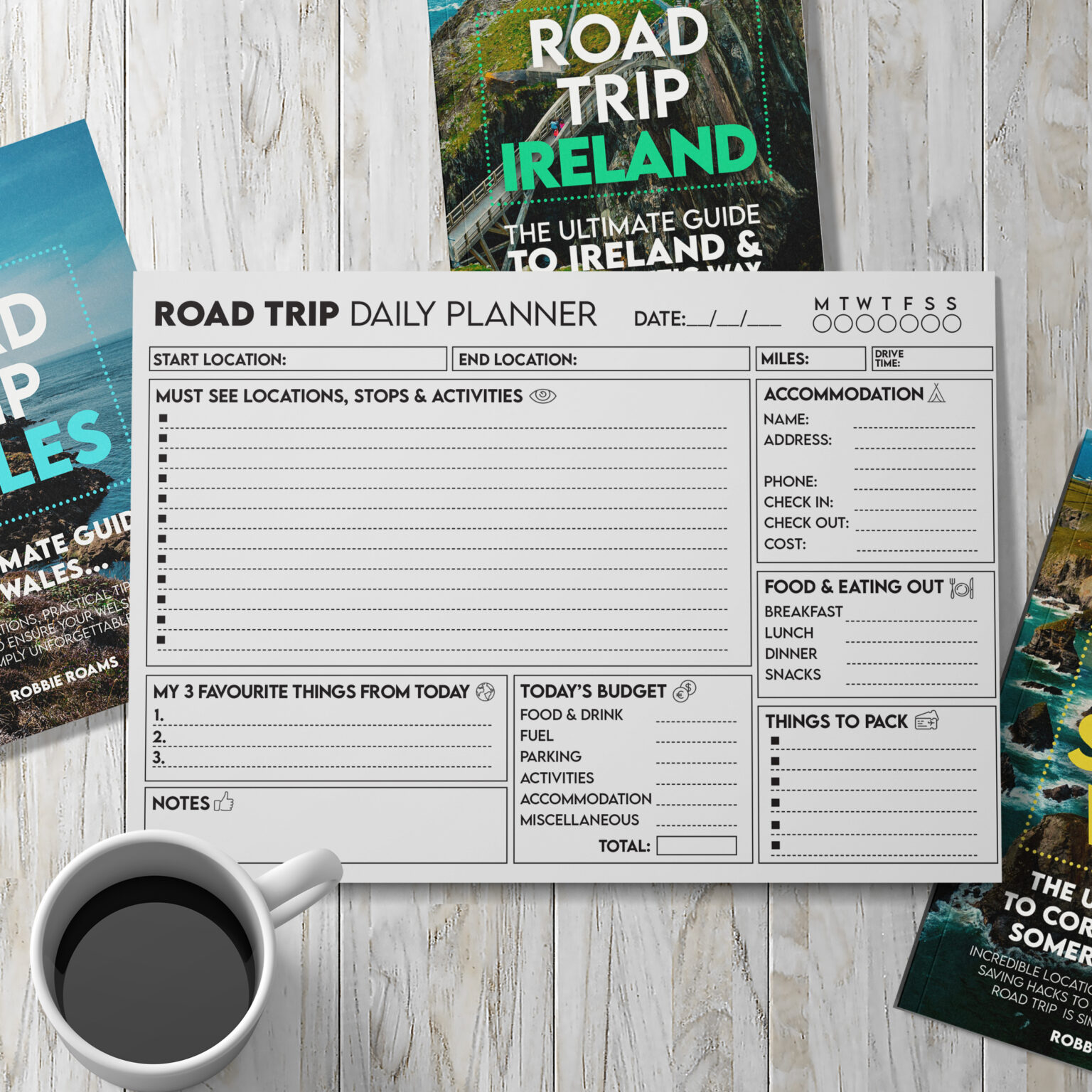 Road Trip Daily Planner A4 Tear Off Pad - 50 Sheets